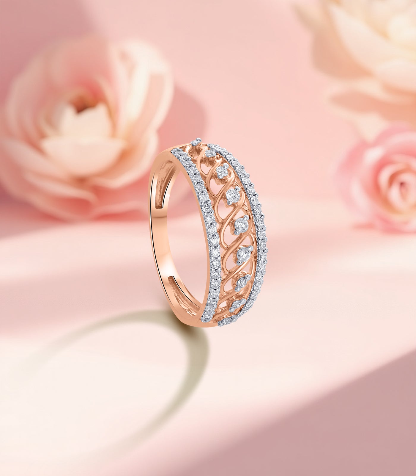 Diamond Chain Of Orbs Ring