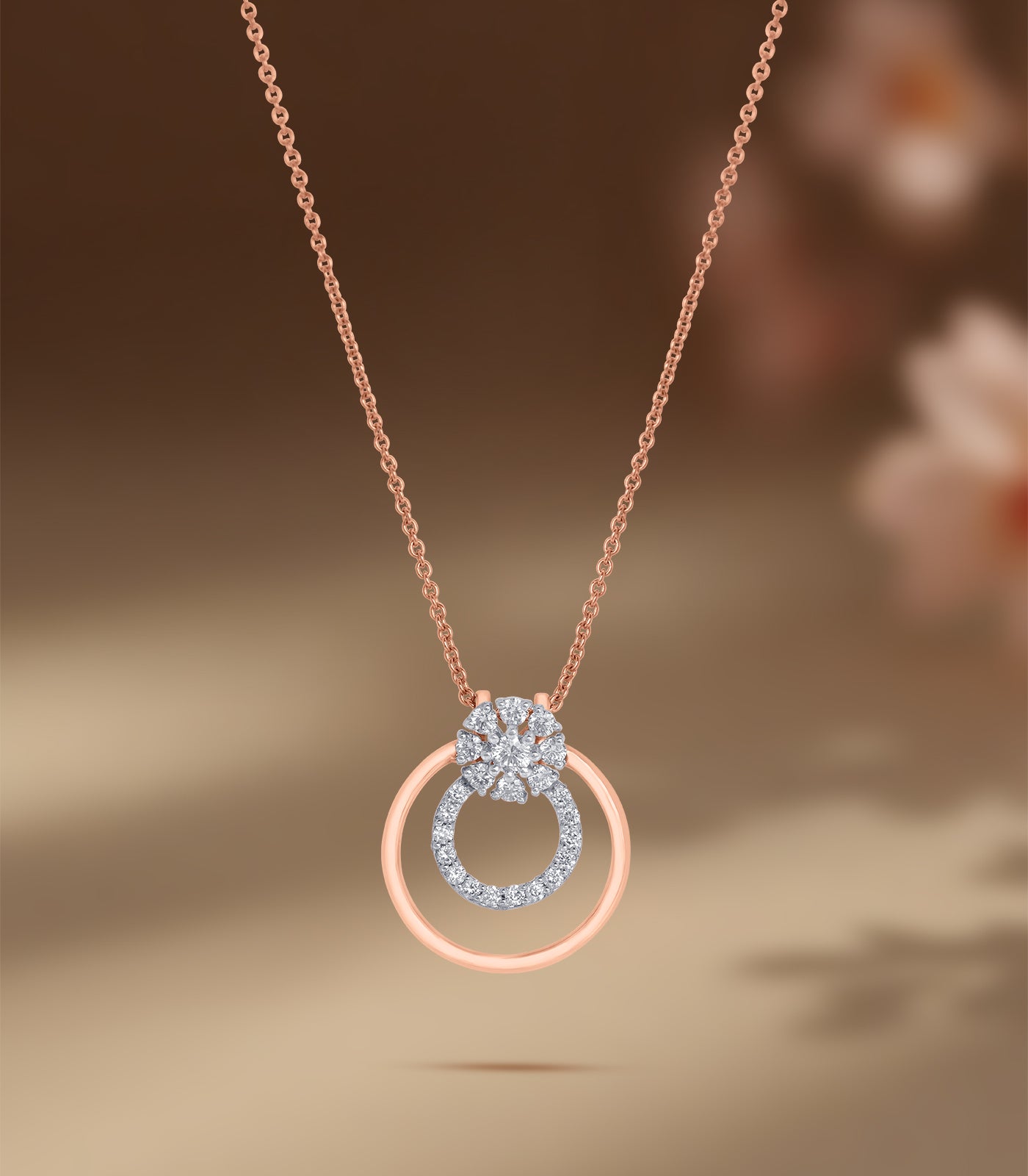 Buy Diamond Dual Ring Kudi Necklace Online @ Gargi